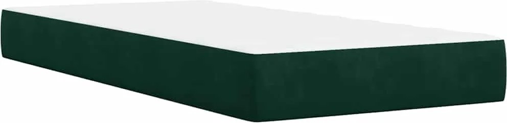 Box spring postel s matrací tmavě zelená 100x200 cm samet 3287677
