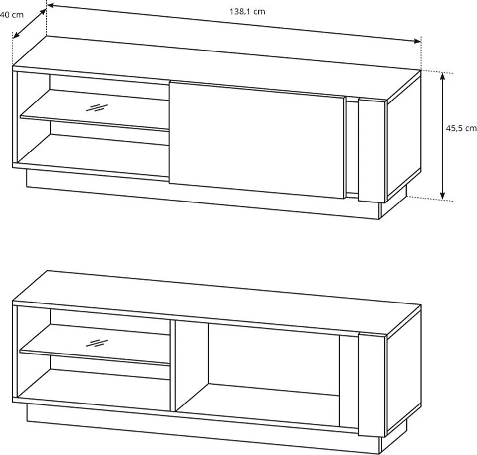 Obývací stěna ARCO | 4 díly | 270 cm | bílá mat/lesk/dub grandson