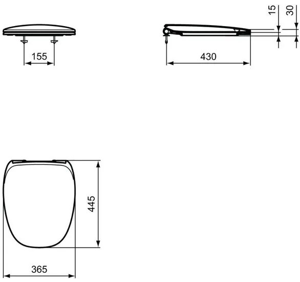 Ideal Standard Dea WC sedátko ultra ploché softclose T676701