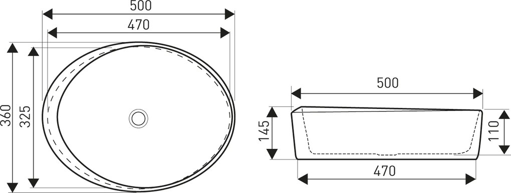 Novoterm Keramické umyvadlo na desku NV-KR-9035