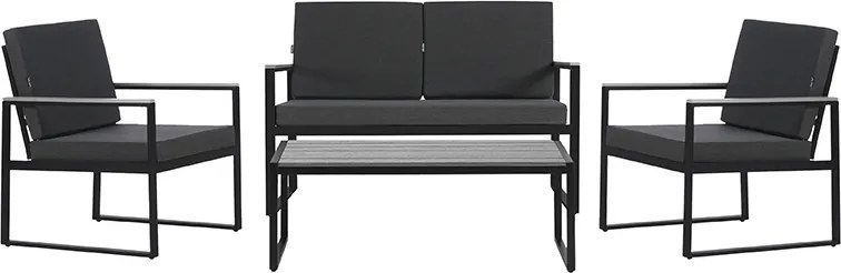 Velaco Zahradní nábytek Carter, 4 osoby, černý/šedý