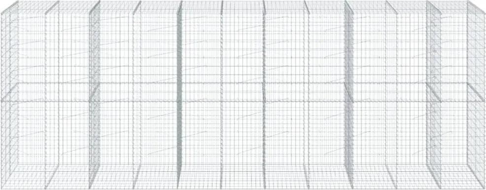 Gabionový koš s víkem 550 x 100 x 200 cm pozinkované železo 3295234
