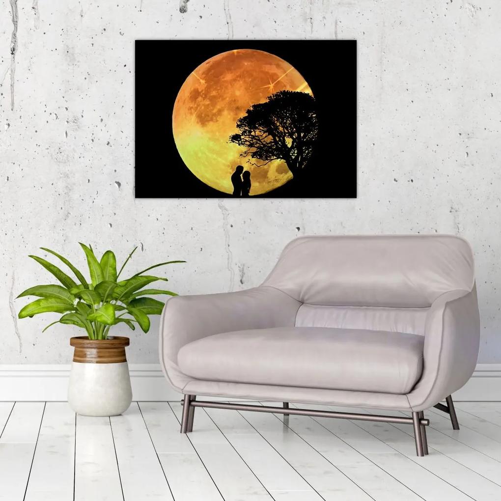Skleněný obraz stínů v měsíčním světle (70x50 cm)