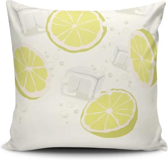 Povlak na polštář s příměsí bavlny Cushion Love Lemons, 45 x 45 cm