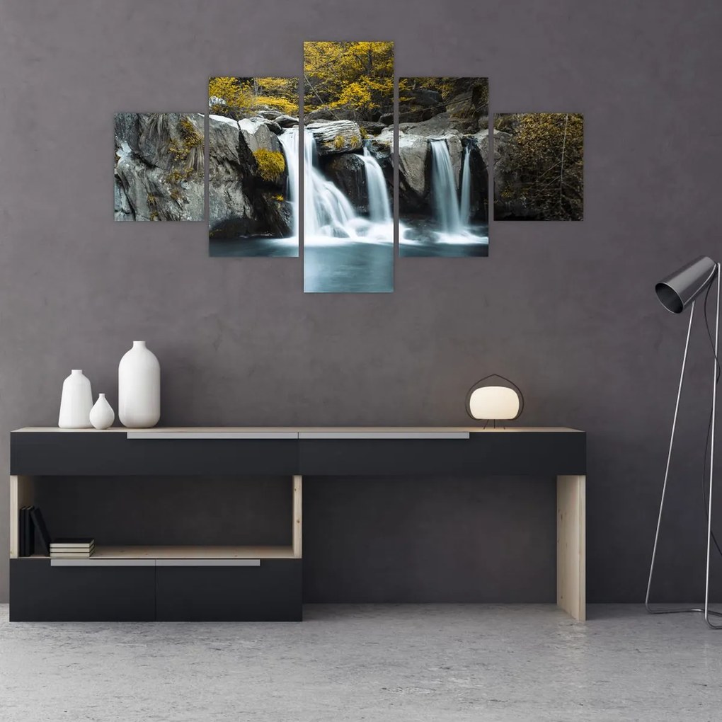 Obraz - Vodopády, Lushan, Čína (125x70 cm)