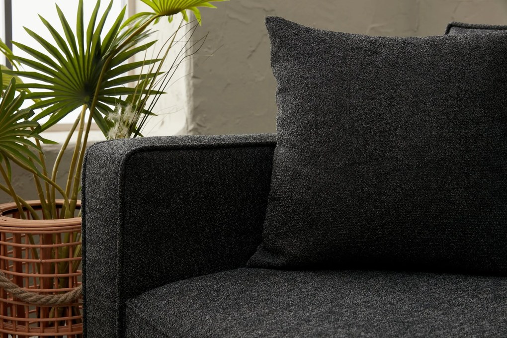 Hanah Home Dvoumístná pohovka BERLIN antracitová se zlatou 180 cm 825BLC2793