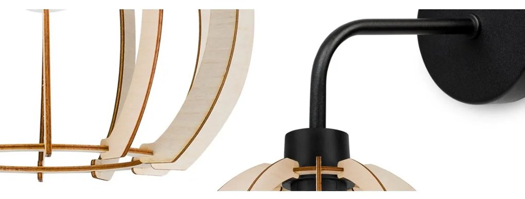 Nástěnné svítidlo Timber 9, 1x dřevěné stínítko