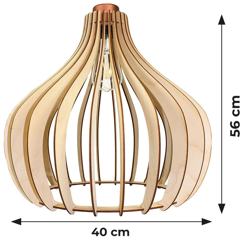 BERGE LED stropní svítidlo ALLADIN - 1xE27 - WHITE BALL WOOD