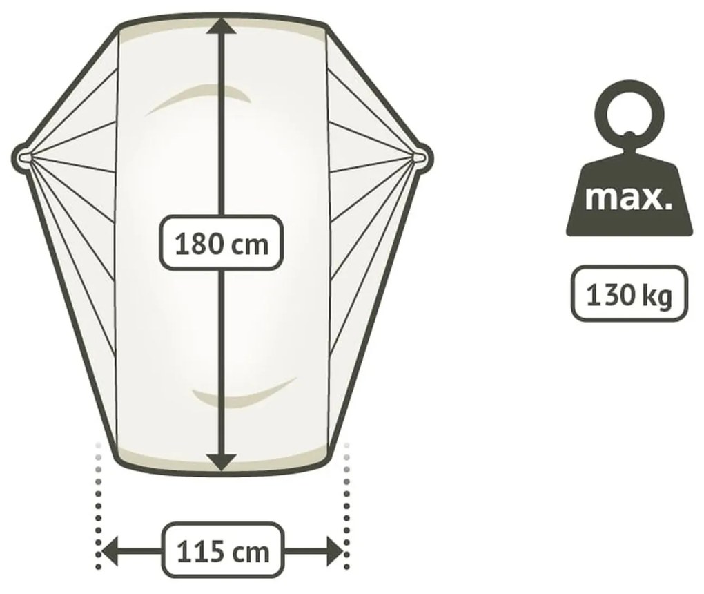 Houpací sedačka La Siesta Cumbia Comfort Outdoor ke stojanu Udine almond