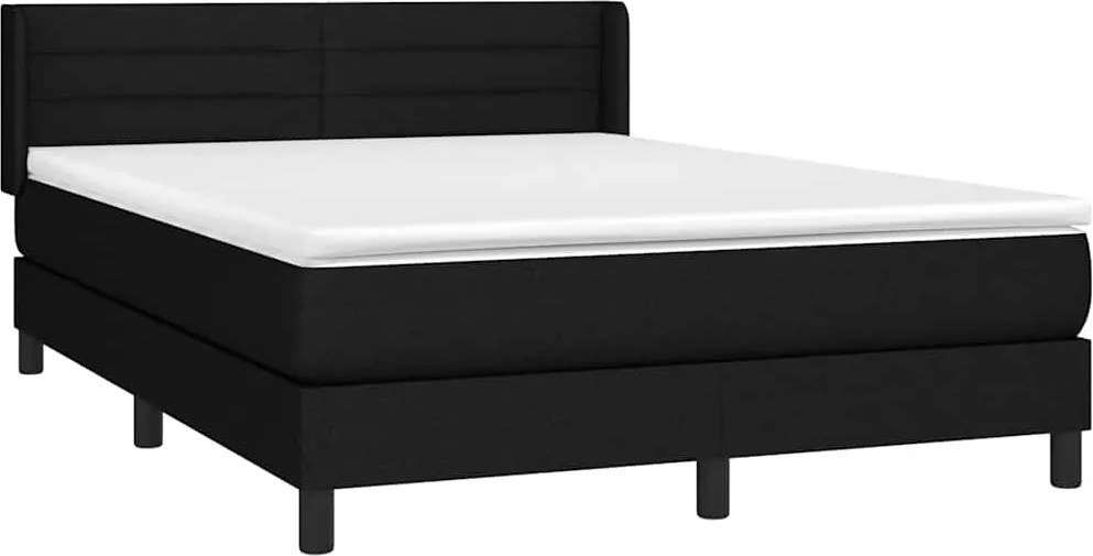 Box spring postel s matrací černá 140x200 cm textil 3129795