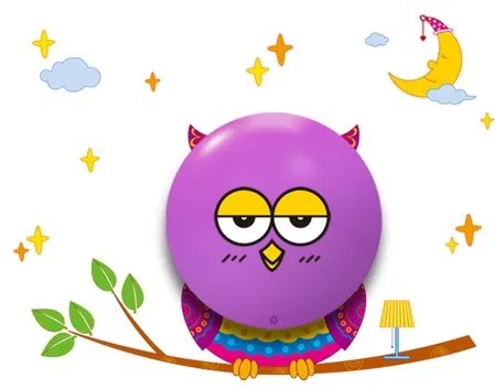 MILAGRO OWL 112, multicolor Dětské nástěnné noční LED svítidlo + samolepky