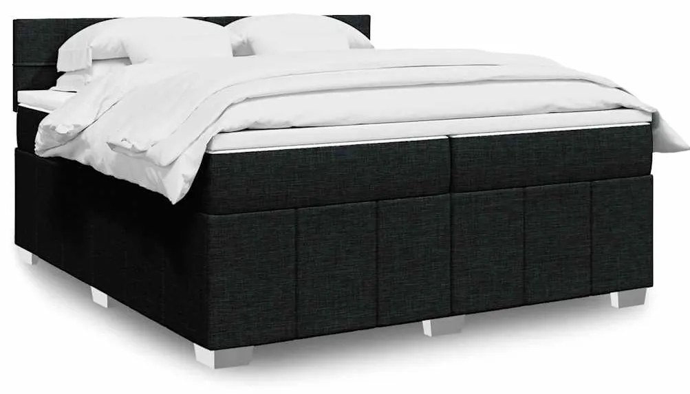 Box spring postel s matrací černá 200x200 cm textil 3289477