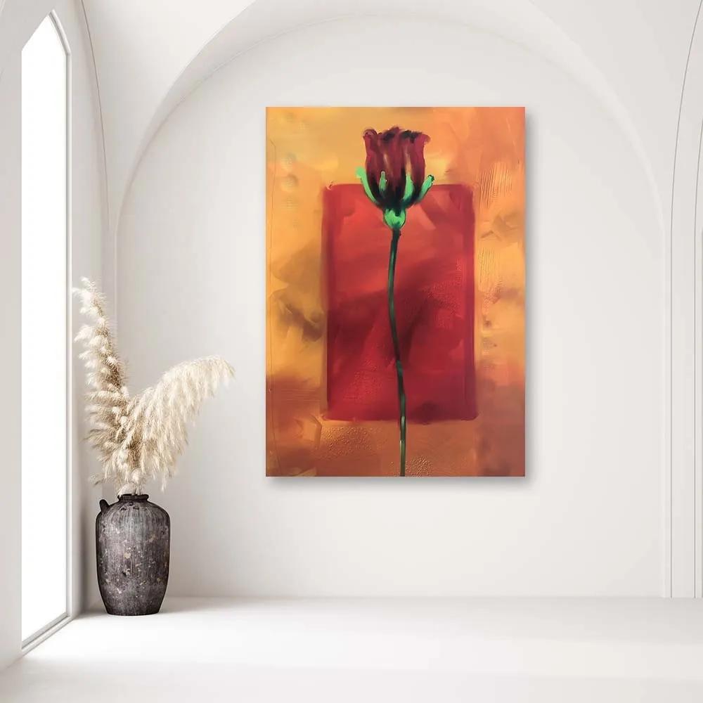 Obraz na plátně Rose Flower Červená příroda - 60x90 cm