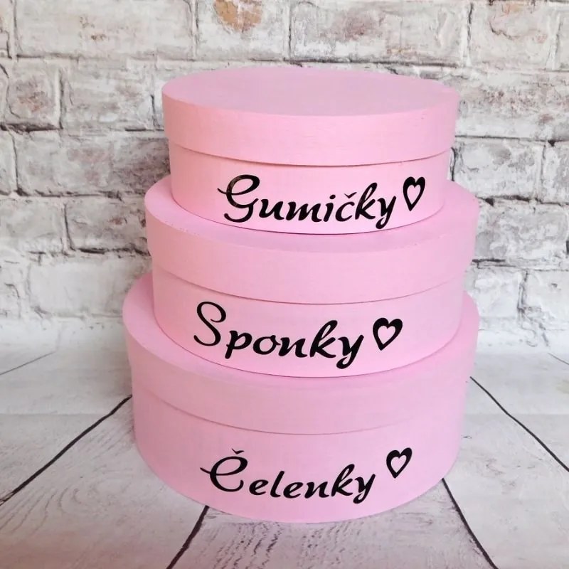 Šperkovnice na sponky, gumičky, čelenky světle růžová