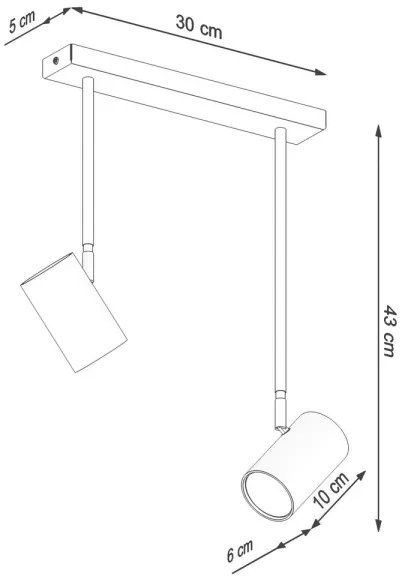 Sollux SL.1075 - Lustr na tyči NORANO 2xGU10/40W/230V černá