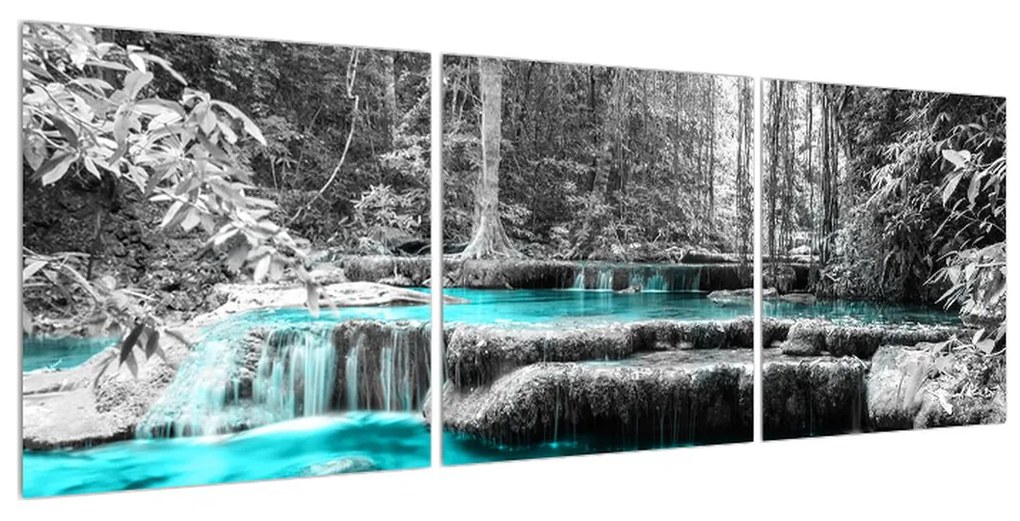 Zimní obraz řeky (120x40 cm)