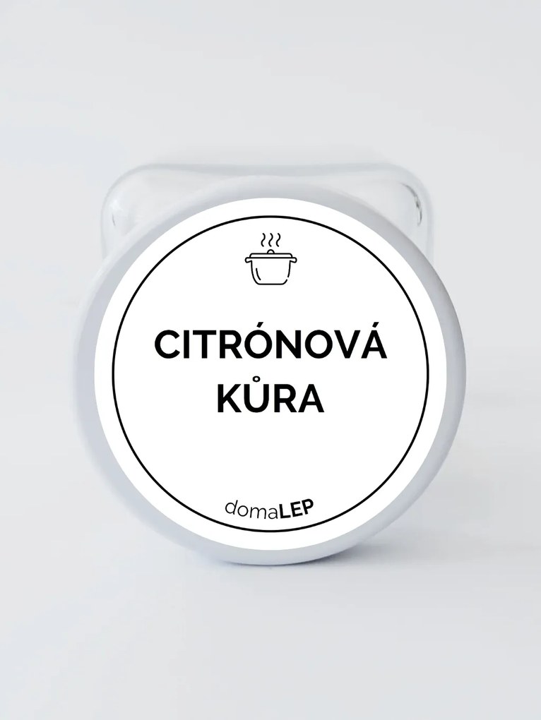 Samolepka na kořenky CITRÓNOVÁ KŮRA bílá 5 cm tučné písmo