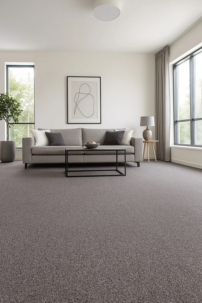 Tapibel, Metrážový koberec Cobalt SDN 64050 - AB tmavý antracit, zátěžový, na míru, šíře 4m,5m, šedá, ab (mřížka), chodba / předsíň