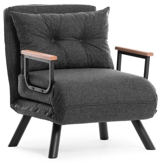 Atelier del Sofa 1-místná pohovka Sando Single - Dark Grey, Tmavá Šedá