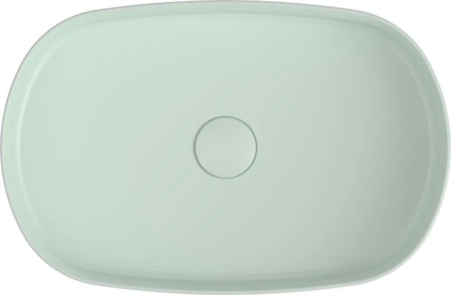 Sapho Sapho, INFINITY OVAL keramické umyvadlo na desku, 55x36 cm, matná zelena Mint, 10NF65055-2T