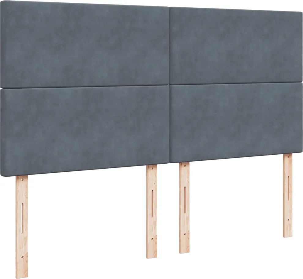 Box spring postel s matrací tmavě šedá 200x200 cm samet 3293297