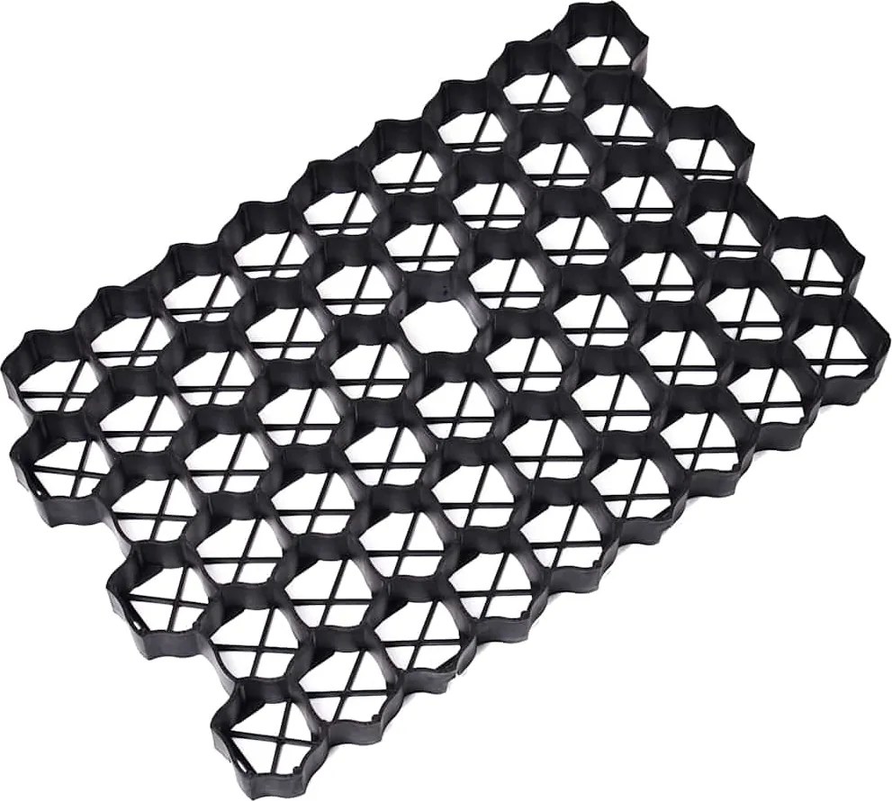 Zatravňovací dlaždice 16 ks černé 60 x 40 x 3 cm plast 146279