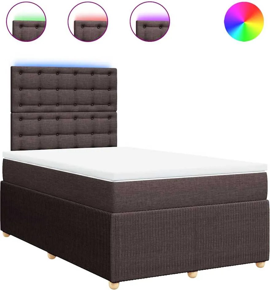 Box spring postel s matrací tmavě hnědá 120x200 cm textil 3294340