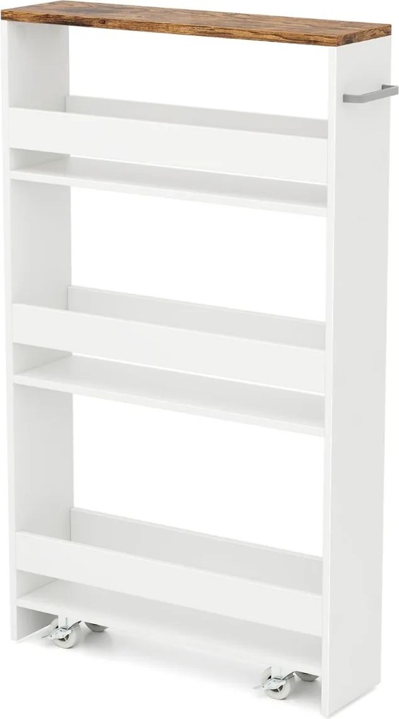 Costway Kuchyňská skříňka kuchyňský ostrůvek s výklenkem vozík 13 cm široký 4