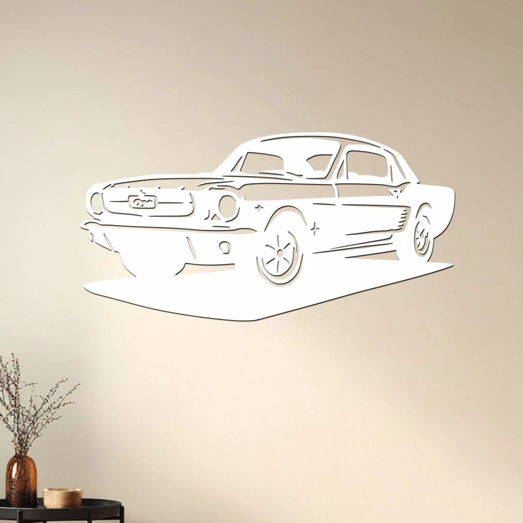 dřevo života Dřevěný obraz Ford Mustang Zvolte rozměr (cm): 95x48, Zvolte barvu dekoru: Černá