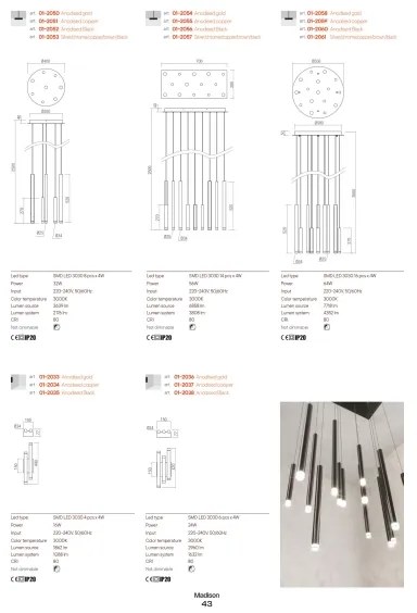 Redo 01-2035 - LED Nástěnné svítidlo MADISON 4xLED/4W/230V černá