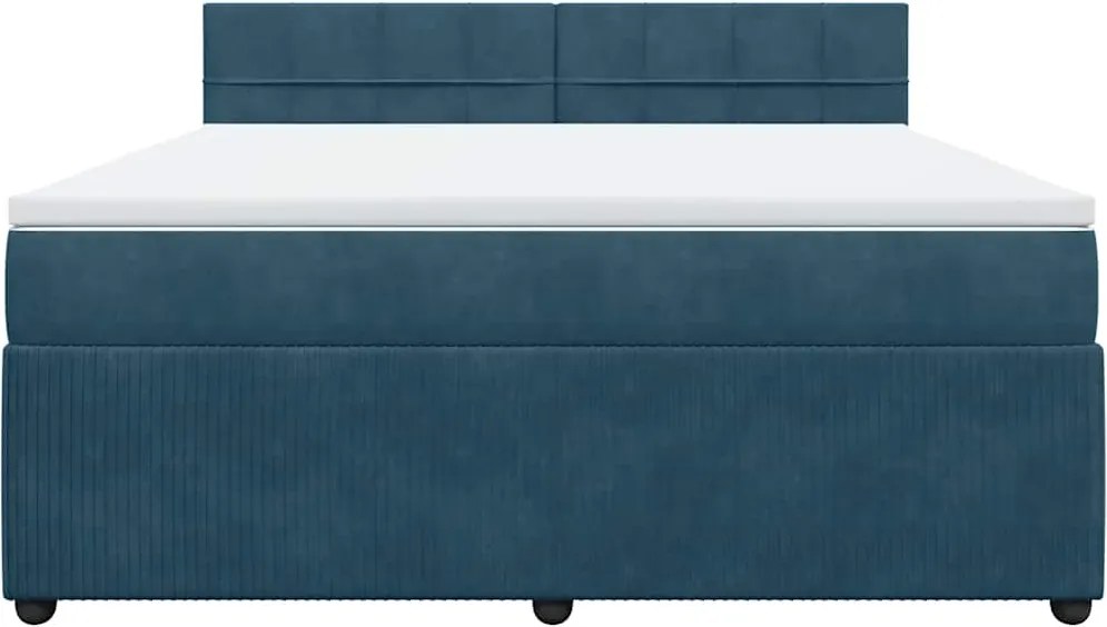 Box spring postel s matrací modrá 180 x 200 cm samet 3287810