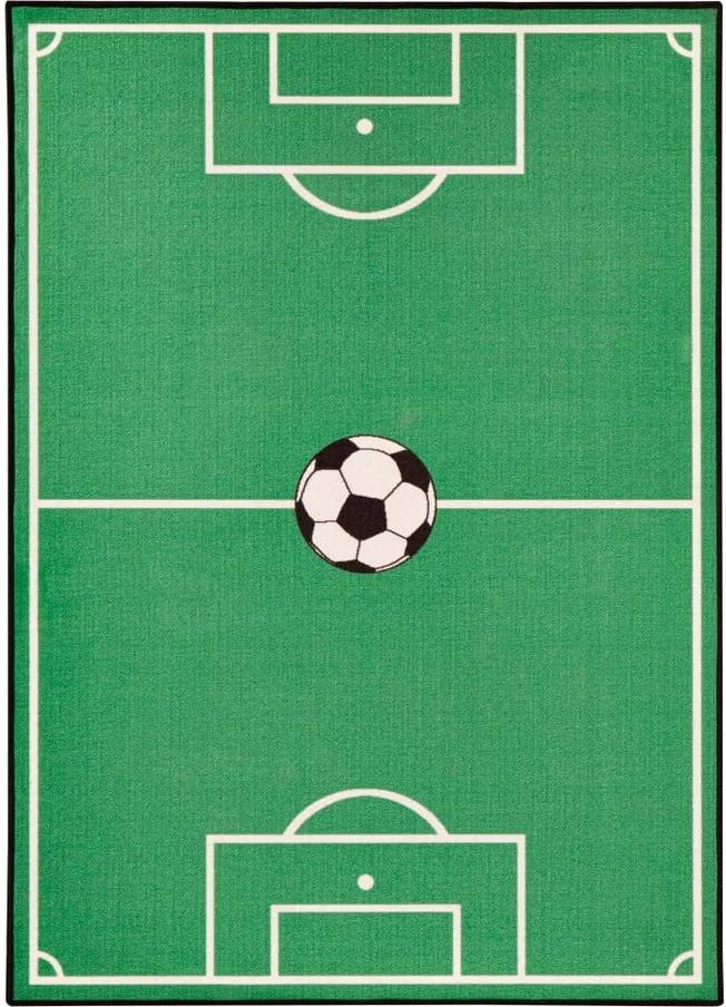 Dětský zelený koberec Zala Living Football, 100 x 140 cm