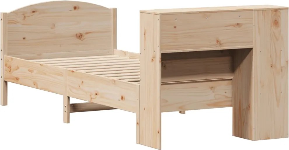 Postel s knihovnou bez matrace 75 x 190 cm masivní borovice 3323089