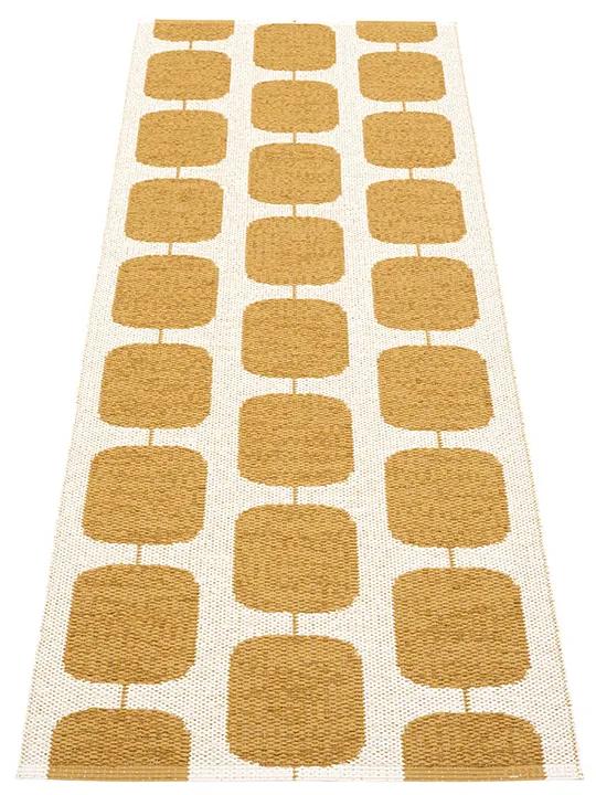 Oboustranný vinylový koberec Pappelina STEN Ochre/Vanilla velikost: 70x200cm