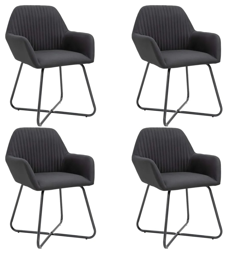 277106 vidaXL Jídelní židle 4 ks černé textil