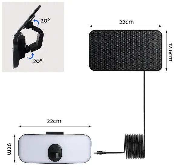 Brilagi - LED Solární nástěnné svítidlo se senzorem ROOF LED/13W/5V IP65