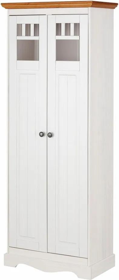 Bílá dřevěná šatní skříň Støraa Monty Detail