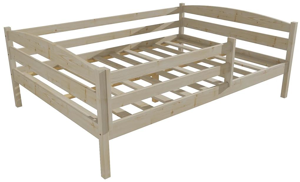 Vomaks Dětská postel DP 020 XL se zábranou Rozměr: 120 x 200 cm, Barva: surové dřevo