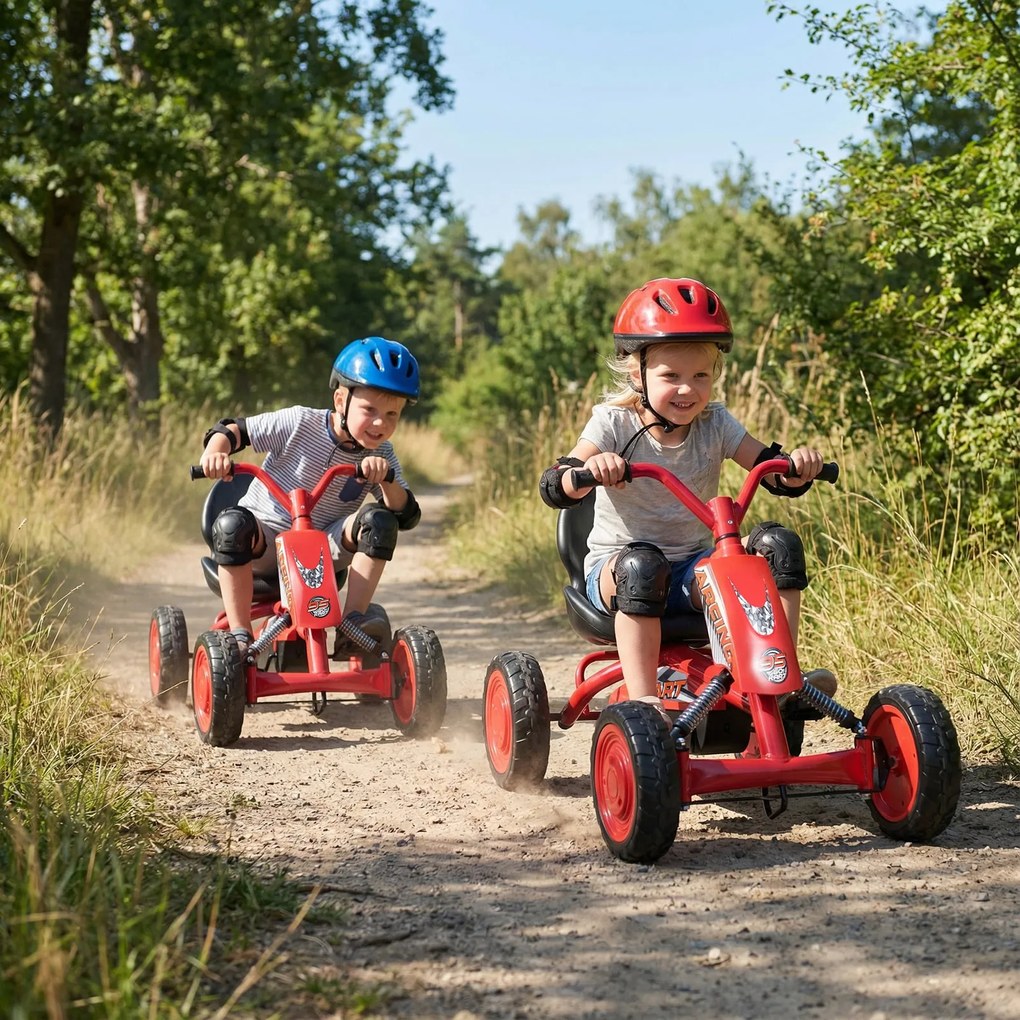 Costway Dětská motokára Pedál s nastavitelným sedadlem Pneumatika pro jízdu