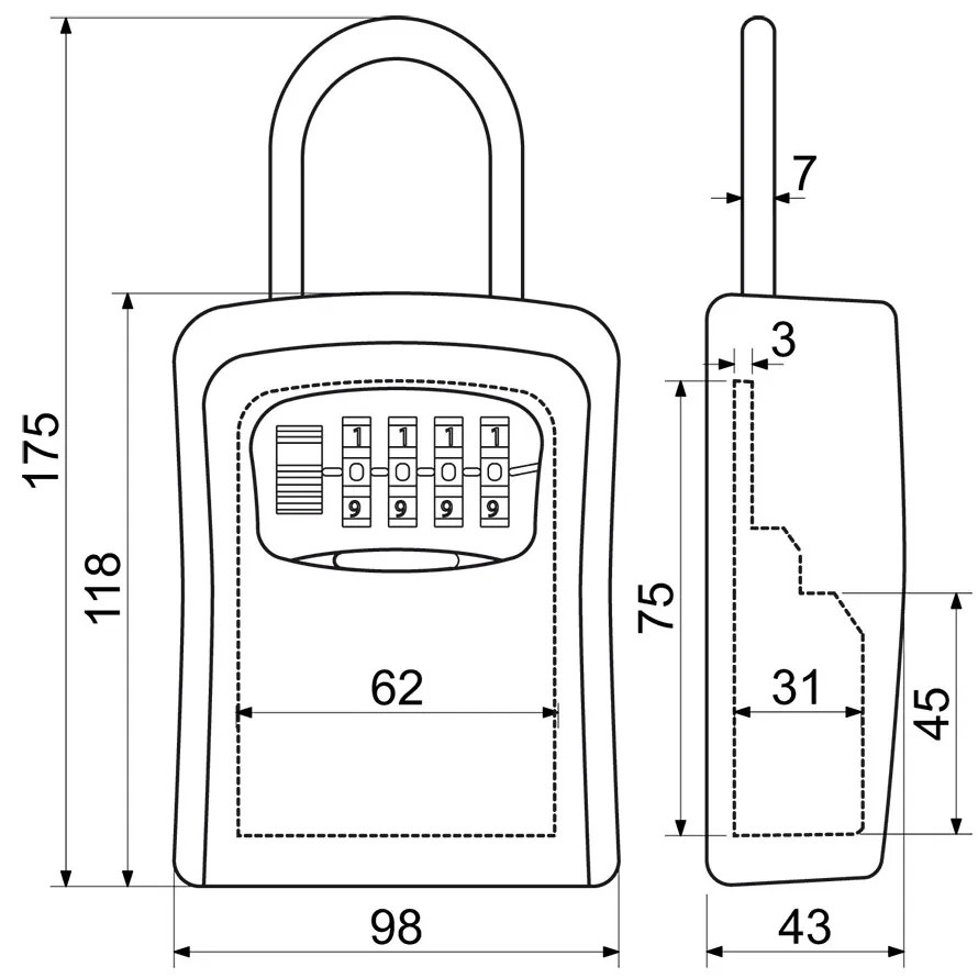Richter Czech Bezpečnostní ocelová schránka (depozit) v plastovém krytu pro uložení klíčů  KB.G7