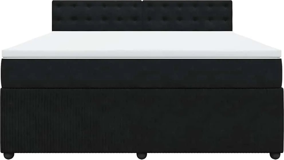 Box spring postel s matrací černá 180x200 cm samet 3290120