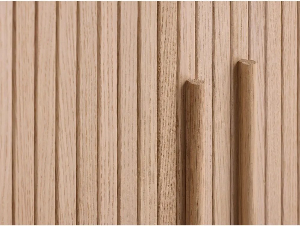 Skříňka v dekoru dubu s posuvnými dveřmi ve světle přírodní barvě 100x118x40 cm Meta – Unique Furniture