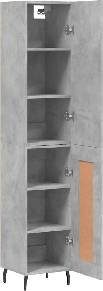 Skříň highboard betonově šedá 34,5x34x180 cm kompozitní dřevo 3199125