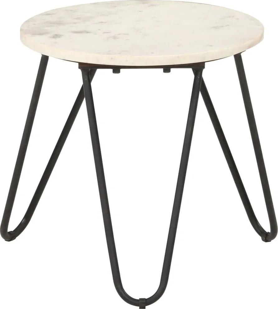 vidaXL Konferenční stolek 40x40x40cm pravý kámen mramorový vzor [286445] Barva: Bílá