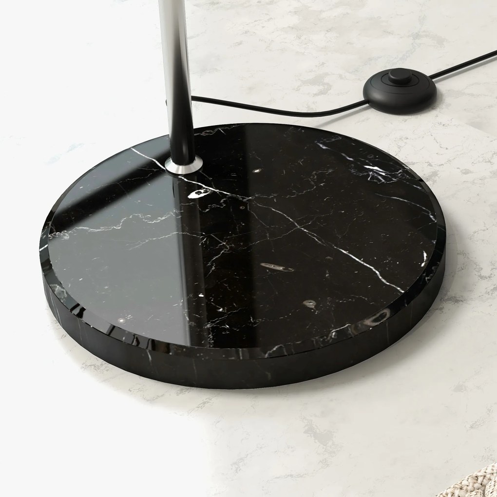 HOMCOM Stojací lampa, 40 W, 100-115L x 30W x 170-180H cm, výškově nastavitelná, otočná, oblouková lampa s žárovkou, patice E27, stříbrná | Aosom