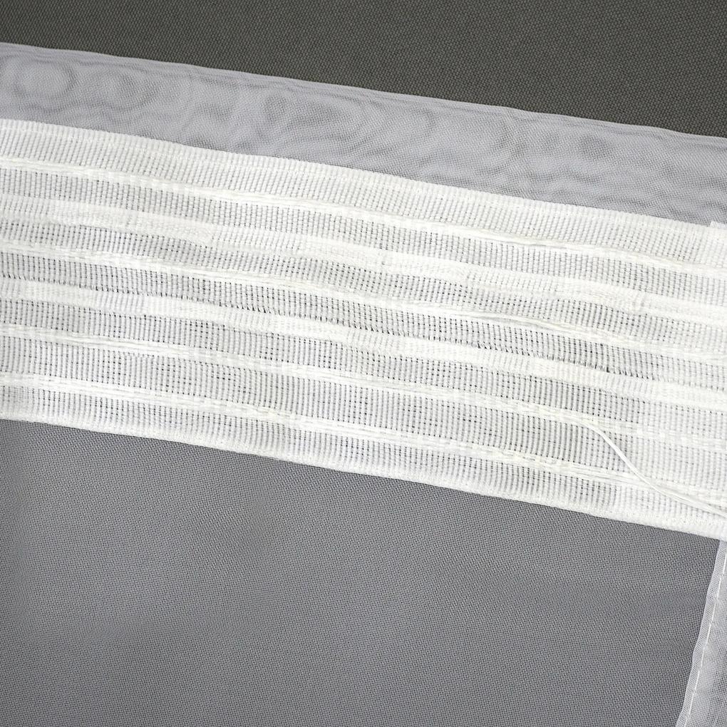 Dekorační krátká záclona se zirkony s řasící páskou BRIGITTE bílá 400x150 cm MyBestHome