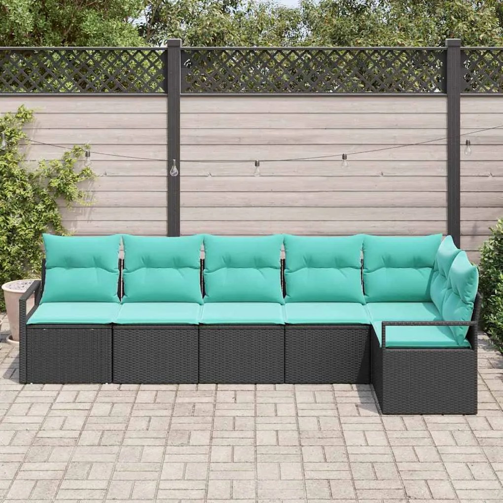 Set pohovek Černá polyratan 3346406