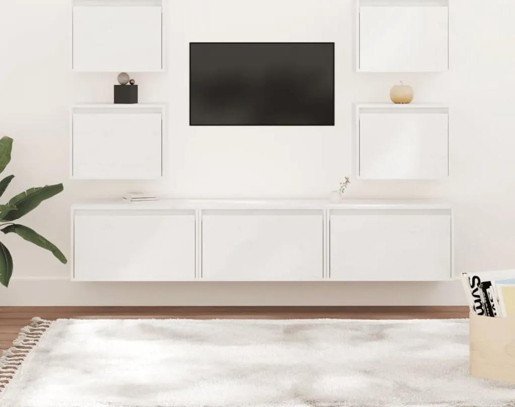 vidaXL TV skříňky 7 ks masivní borové dřevo [3100224] Barva: Černá