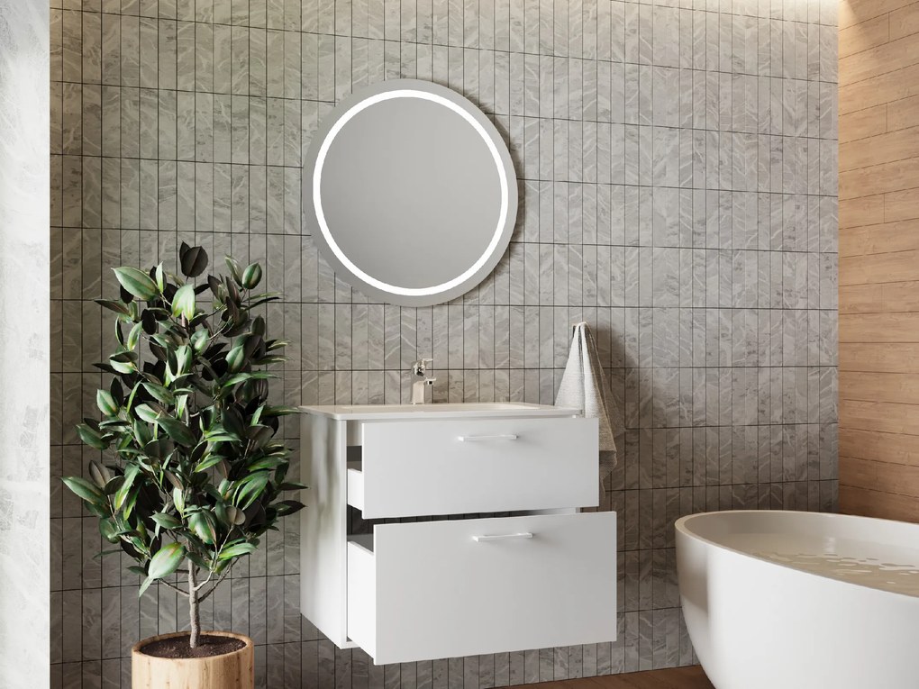 Lavedo Afina Piedra White 70 koupelnová skříňka s umyvadlem