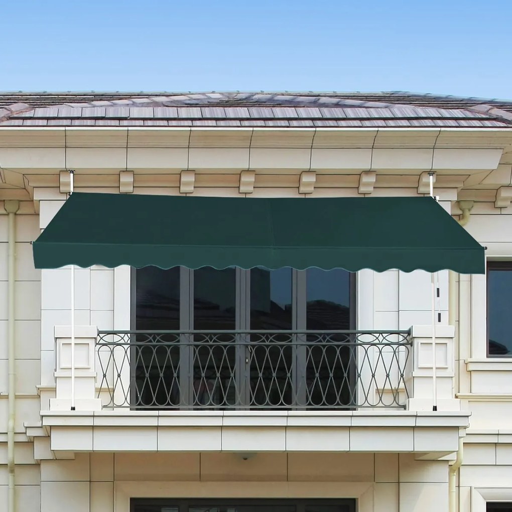 Costway Upínací markýza 350 cm široká balkónová markýza bez vrtání, odolná proti
